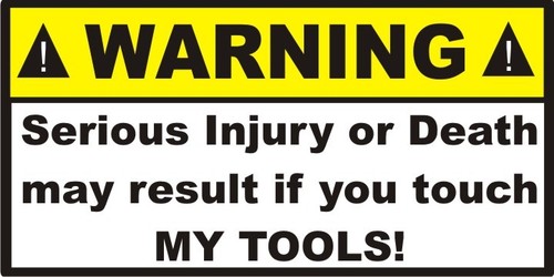 Toolbox Warning sticker decal sign stocking stuffer garage tool funny ...