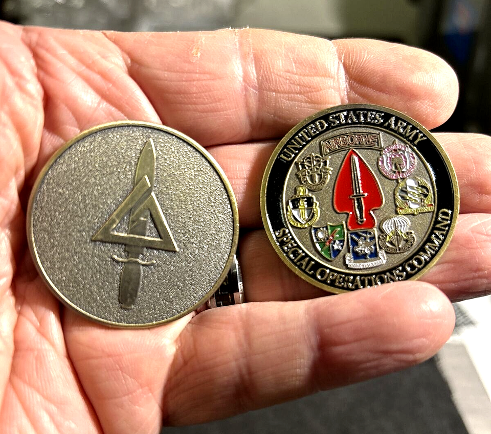 US Army Special Operations Command & Delta Force SO Challenge Coins ...