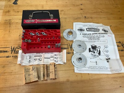 Vintage Sears Craftsman Router Bit Kit 25437 & 3 Template Guide ...