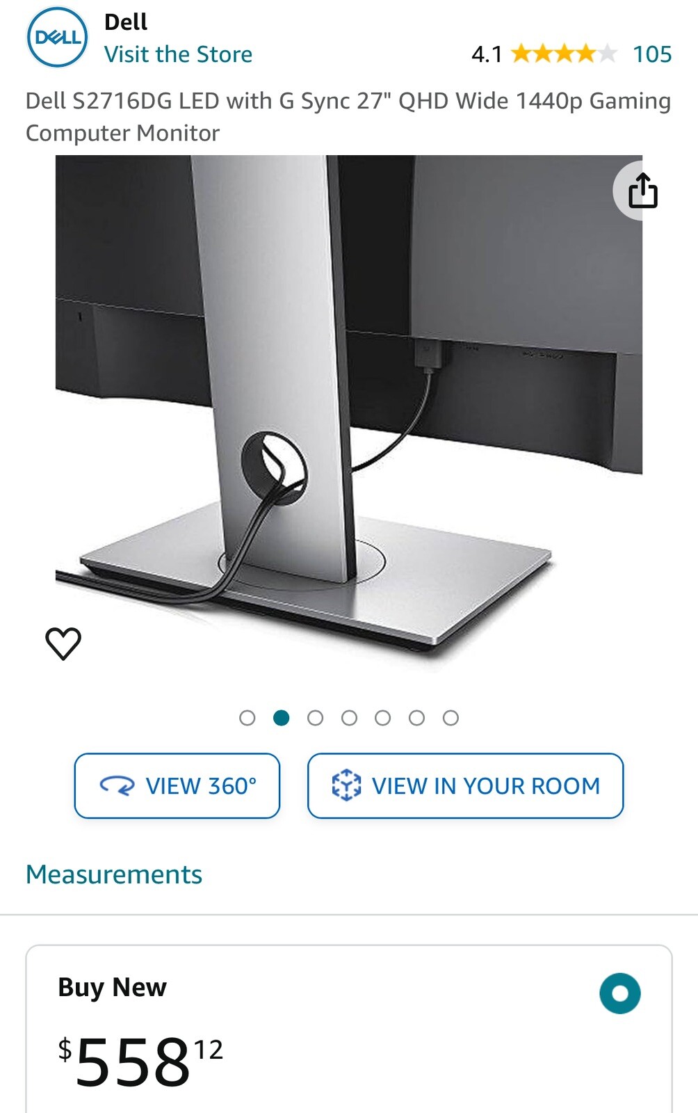 Dell S Series S2716DG 27 inch Widescreen LCD Monitor for sale online | eBay