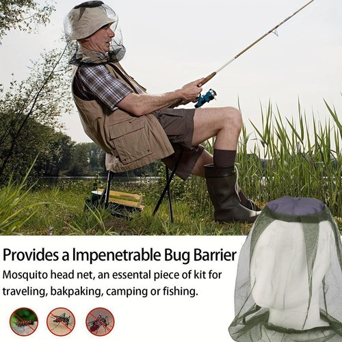 Outdoor Mosquito Fly Insect Head Net Hat Bee Bug Face Mesh Mask ...