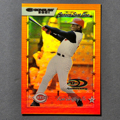 2001 Donruss #13 Ken Griffey Jr - Season Stat Line SSP (not #d) pr/40 ...