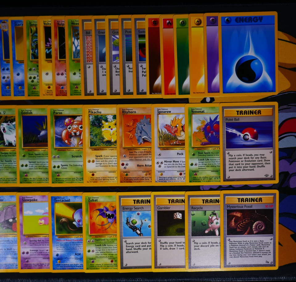 NM/MP (Unlimited)COMPLETE Pokemon BASE+JUNGLE+FOSSIL Set COMMON 70-Card ...