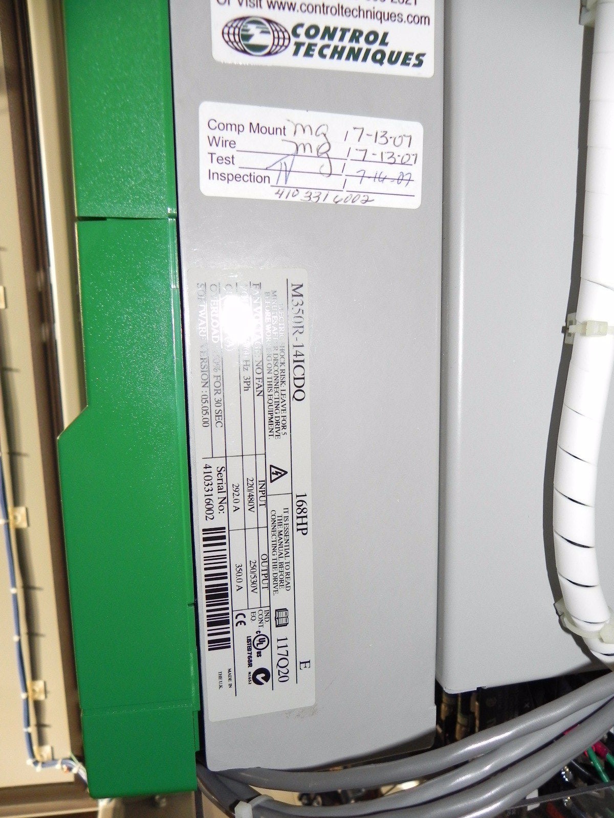 NEW. Emerson Control Techniques Quantum III DC Drive 168HP (x1) CABINET ...