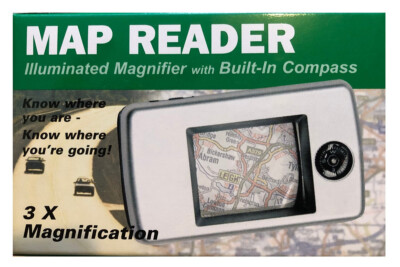 Map Reader and Small Print Magnifier with Light and Compass | eBay