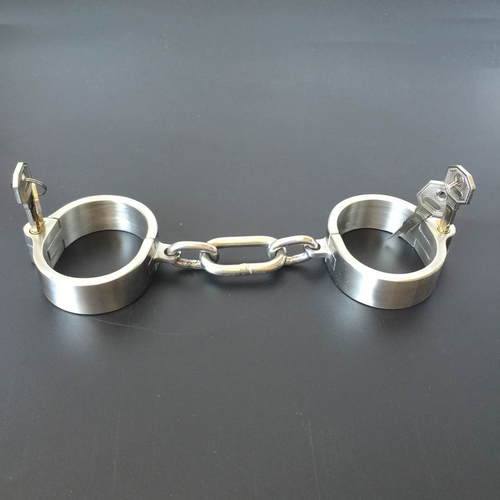 Stainless Steel Neck Collar Handcuffs Ankle Cuffs Slave Bondage Set For ...