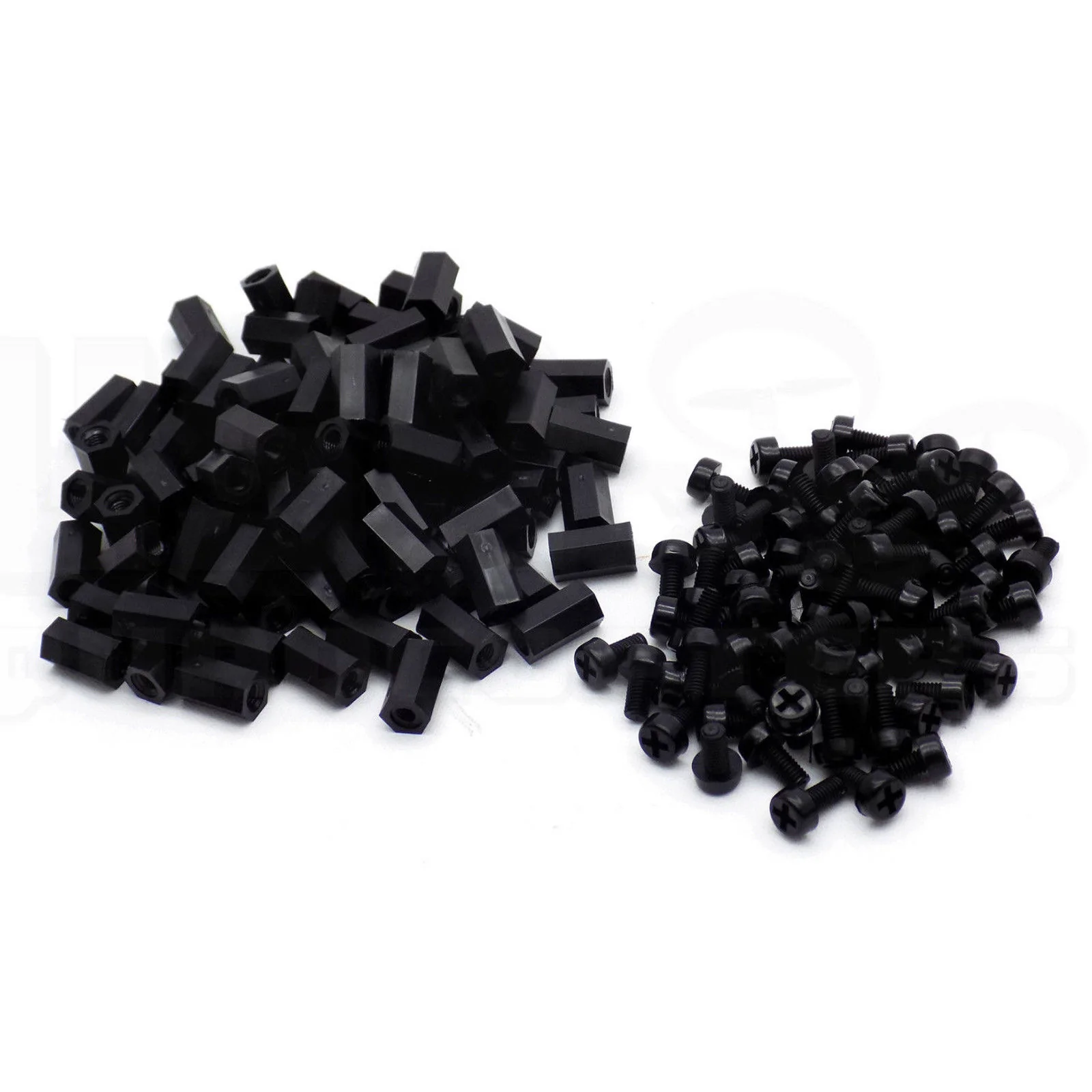 50pcs M3x10mm Nylon Threaded Spacer Standoff with 50pcs M3x6mm Nylon ...
