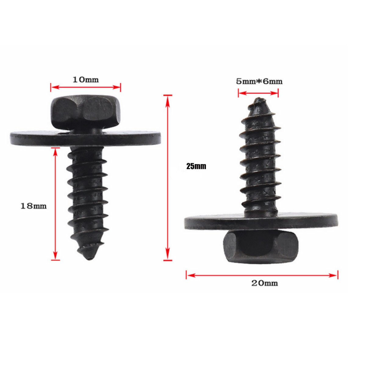 20Pcs For BMW Hex-Head Self-Tapping Socket Bolt/Screw Washer Bumper ...