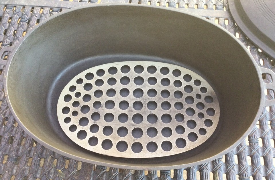 Wagner Ware Sidney O #9 Drip Drop Oval Roaster 1289 w/Lid and Trivet ...