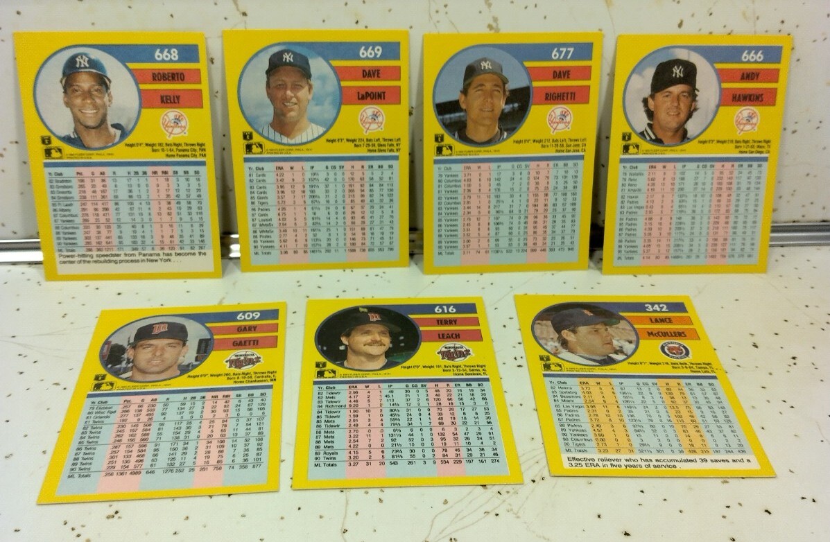 Fleer 91 Baseball Card Lot Of 7 Cards | eBay