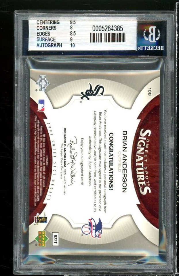 Brian Anderson Rookie 2006 Sweet Spot Update Rookei Sigs Blue Ink #108 ...