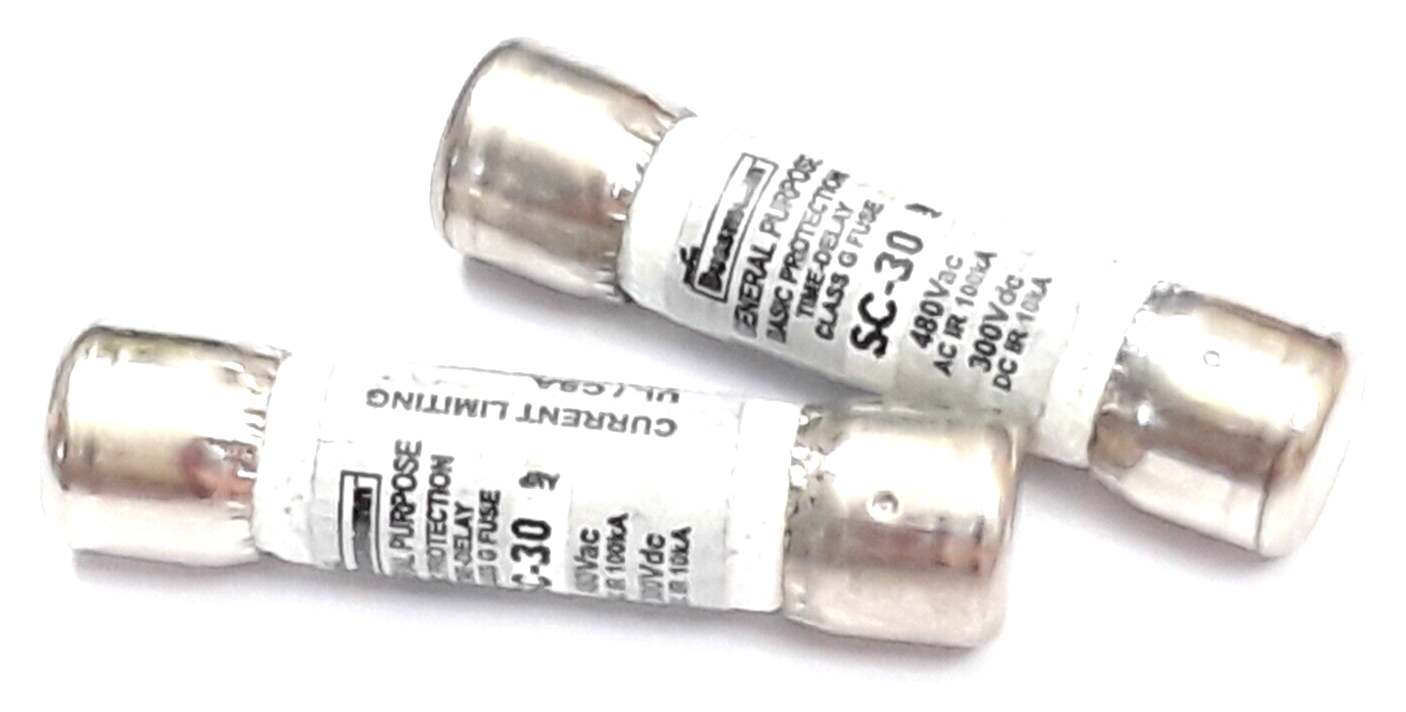 2 EACH NEW SC-30 SC30 BUSS BUSSMANN 480 VAC TIME DELAY CLASS G FUSE | eBay