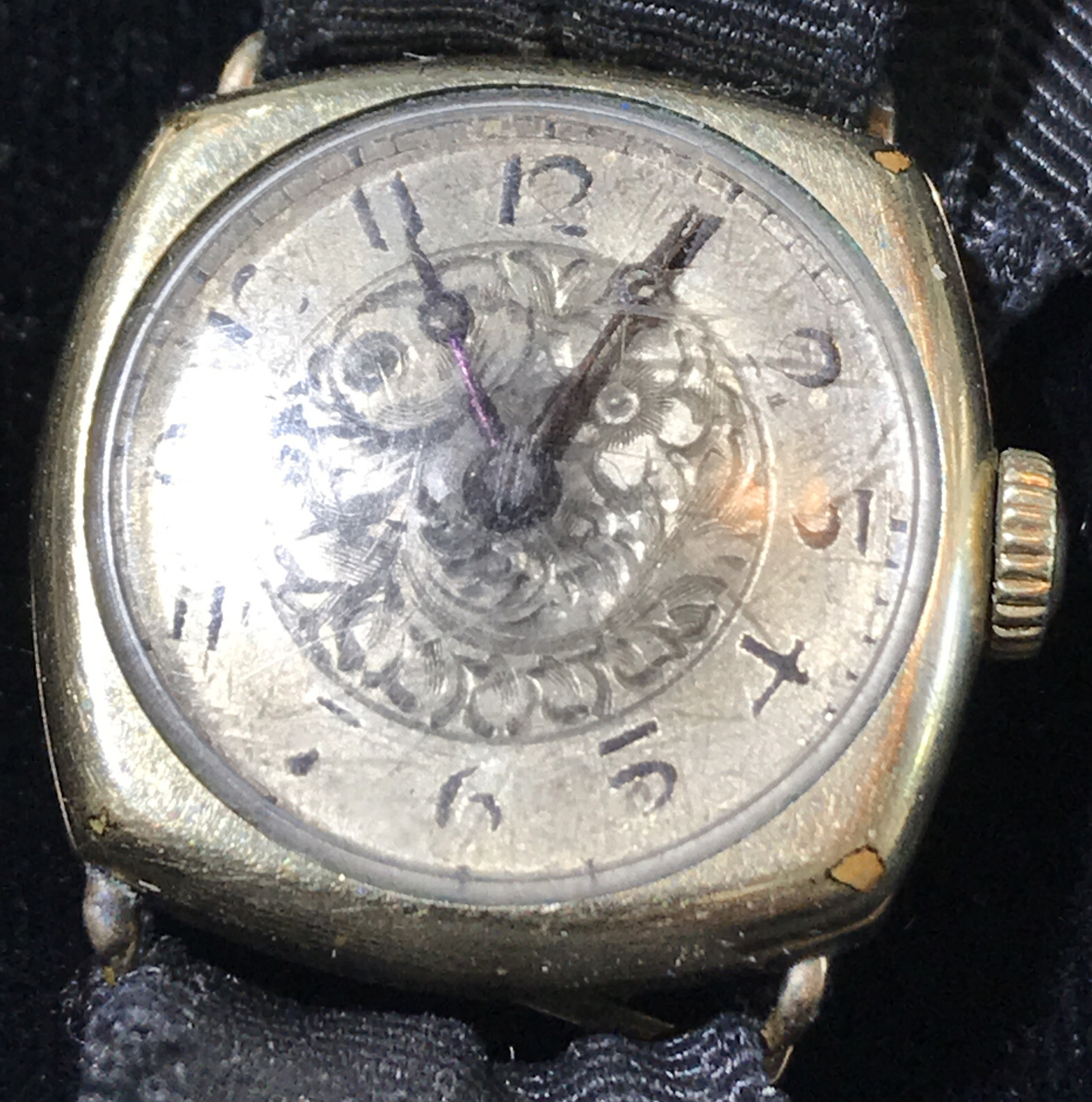 Antique Ladies Gold Fill General Watch Co. Swiss15 Jewel Art Deco Silk ...