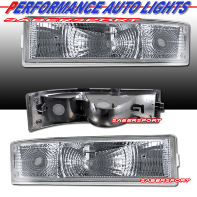 Set of Pair Euro Clear Signal Bumper Lights for 1995-2005 Chevrolet ...