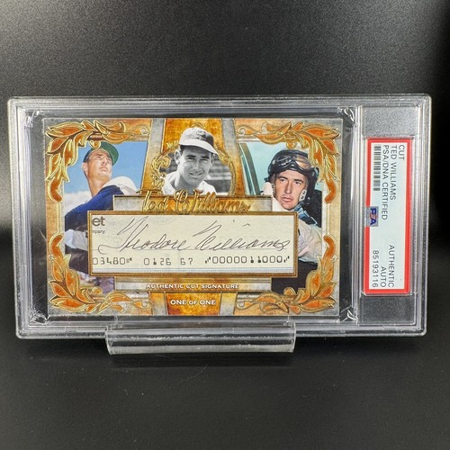 Ted Williams Gold Custom 1/1 Jumbo Check Cut Auto PSA DNA Authentic ...
