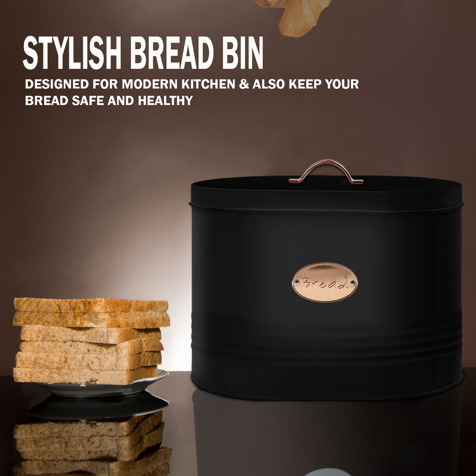 5Pcs Kitchen Bread Bin Storage Tins Canister Set Airtight Lid Tea ...