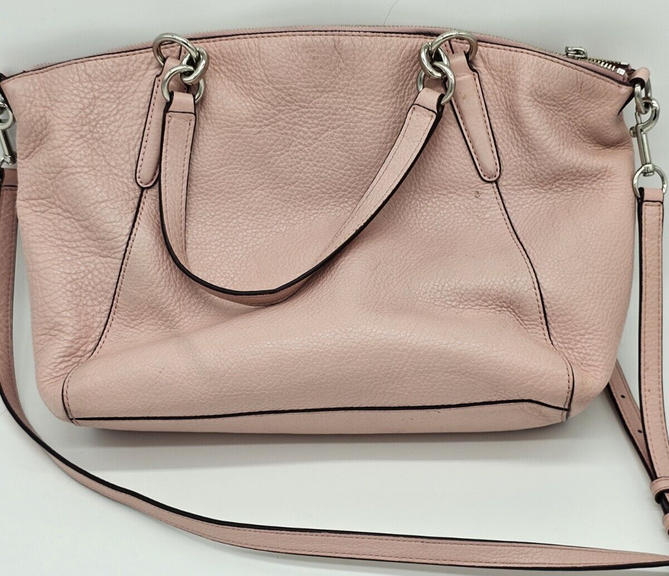 Coach Kelsey Satchel Pink Shadow Rose Leather Purse Crossbody ...