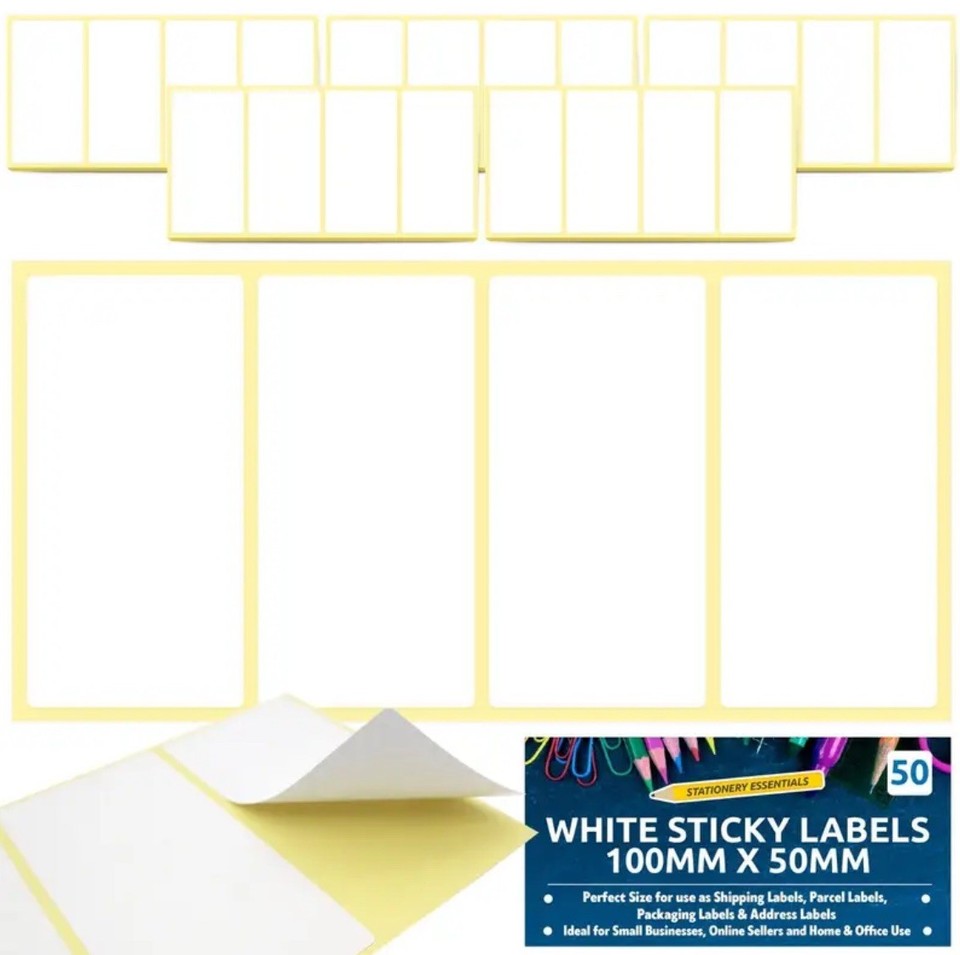 White Plain Stickers Self Adhesive Address Labels Post Office Postage ...