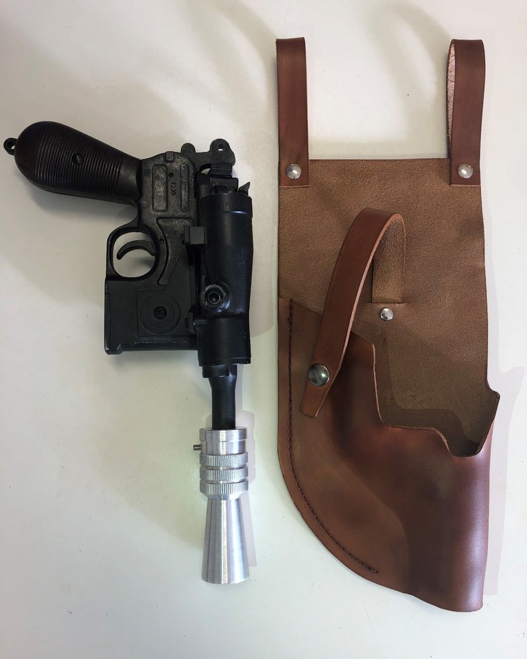 Star Wars Brown DL-44 w/ side mount scope LEATHER HOLSTER costume fits ...