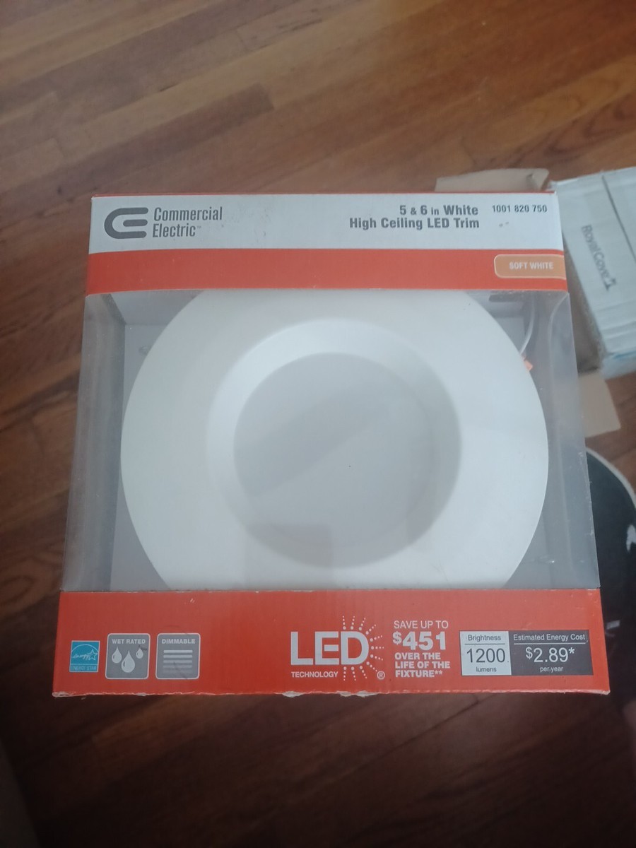 Commercial Electric White Recessed Led Trim 6 Inch 6 In. Selectable