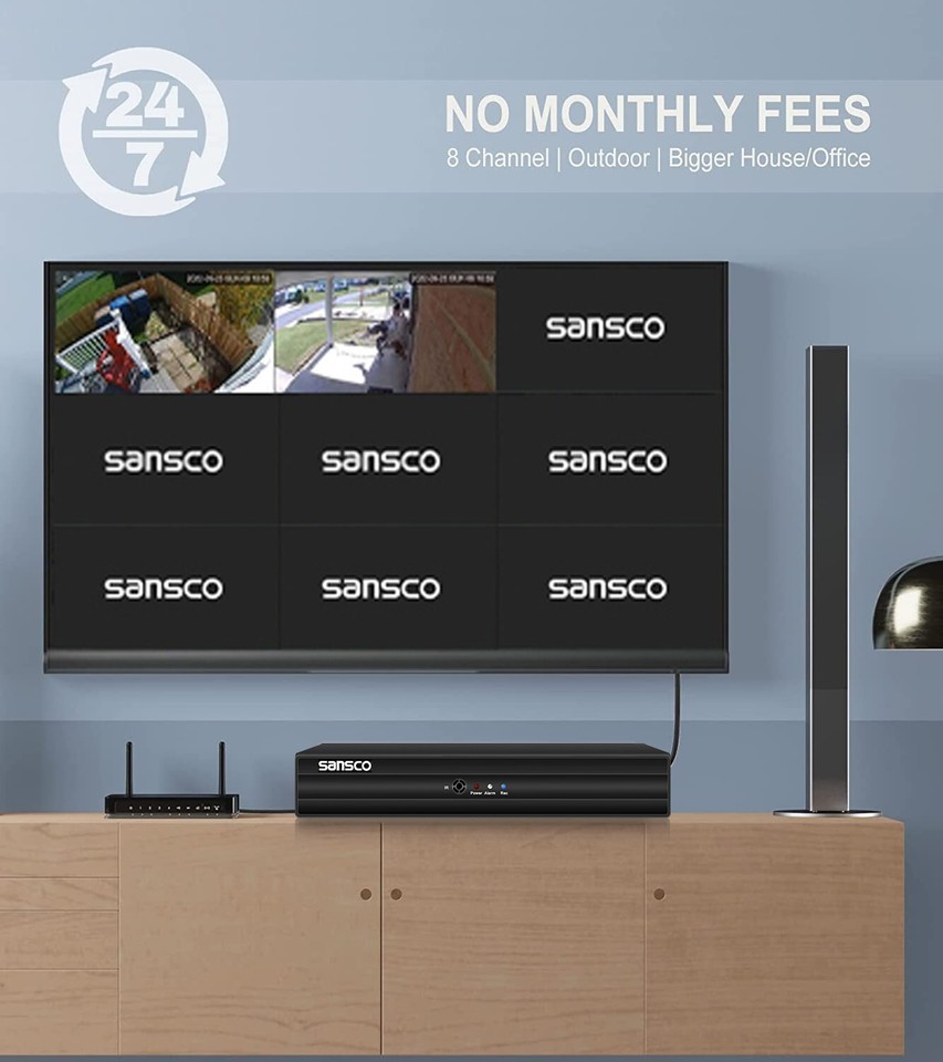 Sansco 5MP 8CH DVR CCTV Security System HD 2MP Home Outdoor Camera Hard ...