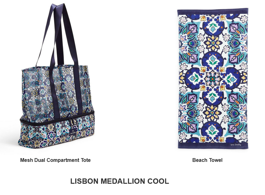 Vera Bradley LISBON MEDALLION Mesh Dual Compartment Tote Bag and Beach Towel NWT 886003818510 | eBay