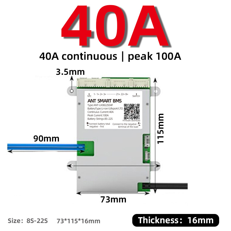 ANT Smart BMS 3S-32S 40A-950A Li-ion LiFePo4 Battery Protection Board ...