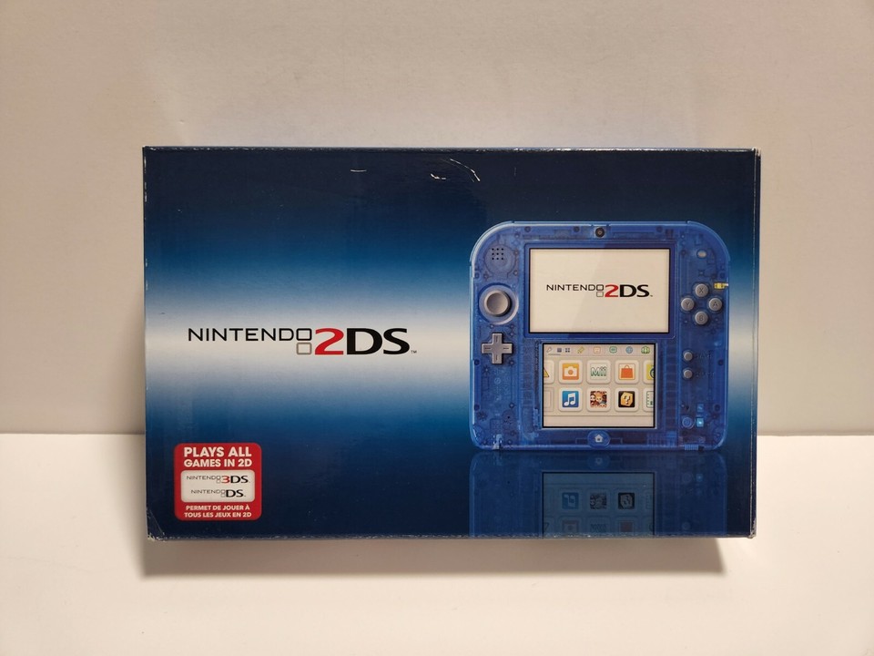 Nintendo 2DS Crystal Blue Handheld Console Bundle with Original Box ...