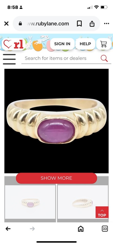 Gold Ruby Pinky Ring 4usa 14k yellow gold | eBay UK