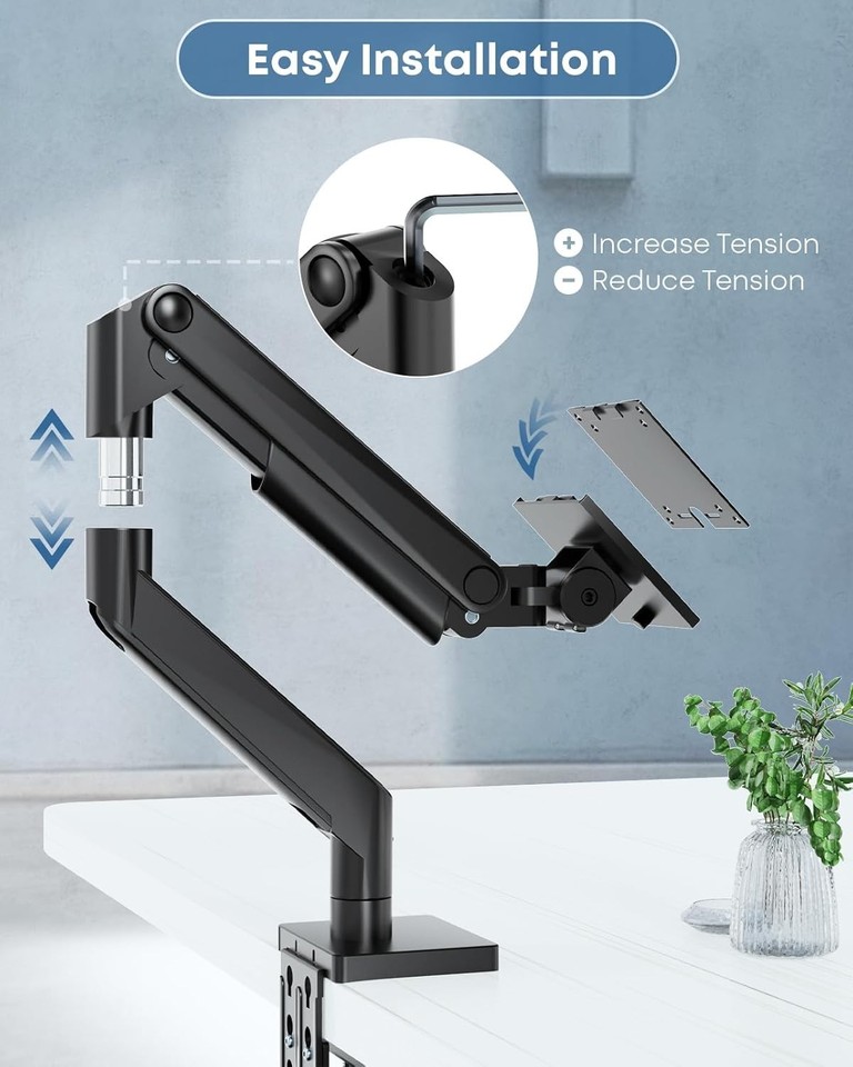 WORLDLIFT Monitor Arm Desk Mount for 17-49” Flat & Curved Heavy up to ...