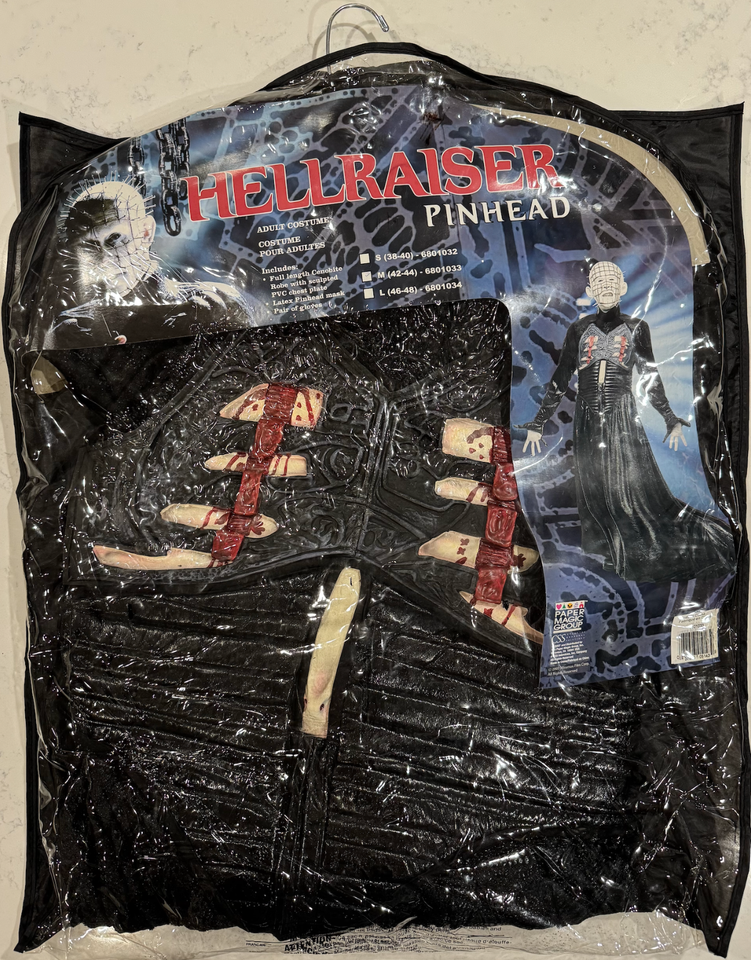 Adult HELLRAISER PINHEAD Costume WITH Mask & Gloves, Size M (42-44 ...