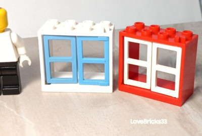 LEGO Window Shutters Baby blue RED WHITE BLUE Building Parts Wide THICK ...