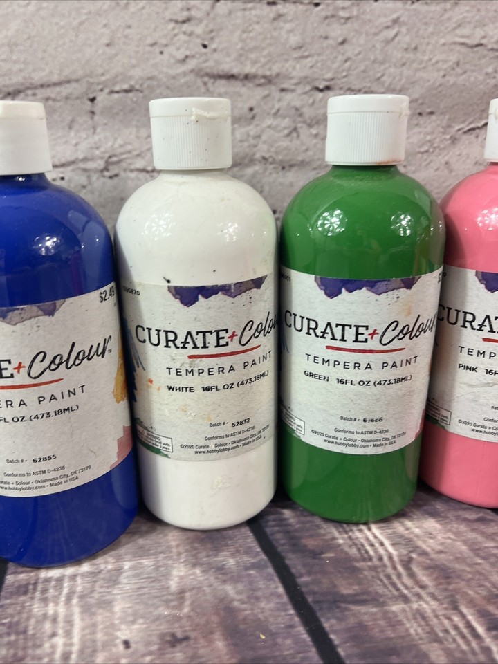 Lot Of 11 Curate Color Tempera Paint / Art Time Washable Tempera Paint ...