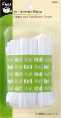 Dritz ~ (9328W) - 1 1/4" Knit Drawcord Elastic - White, 1.25 yd | eBay