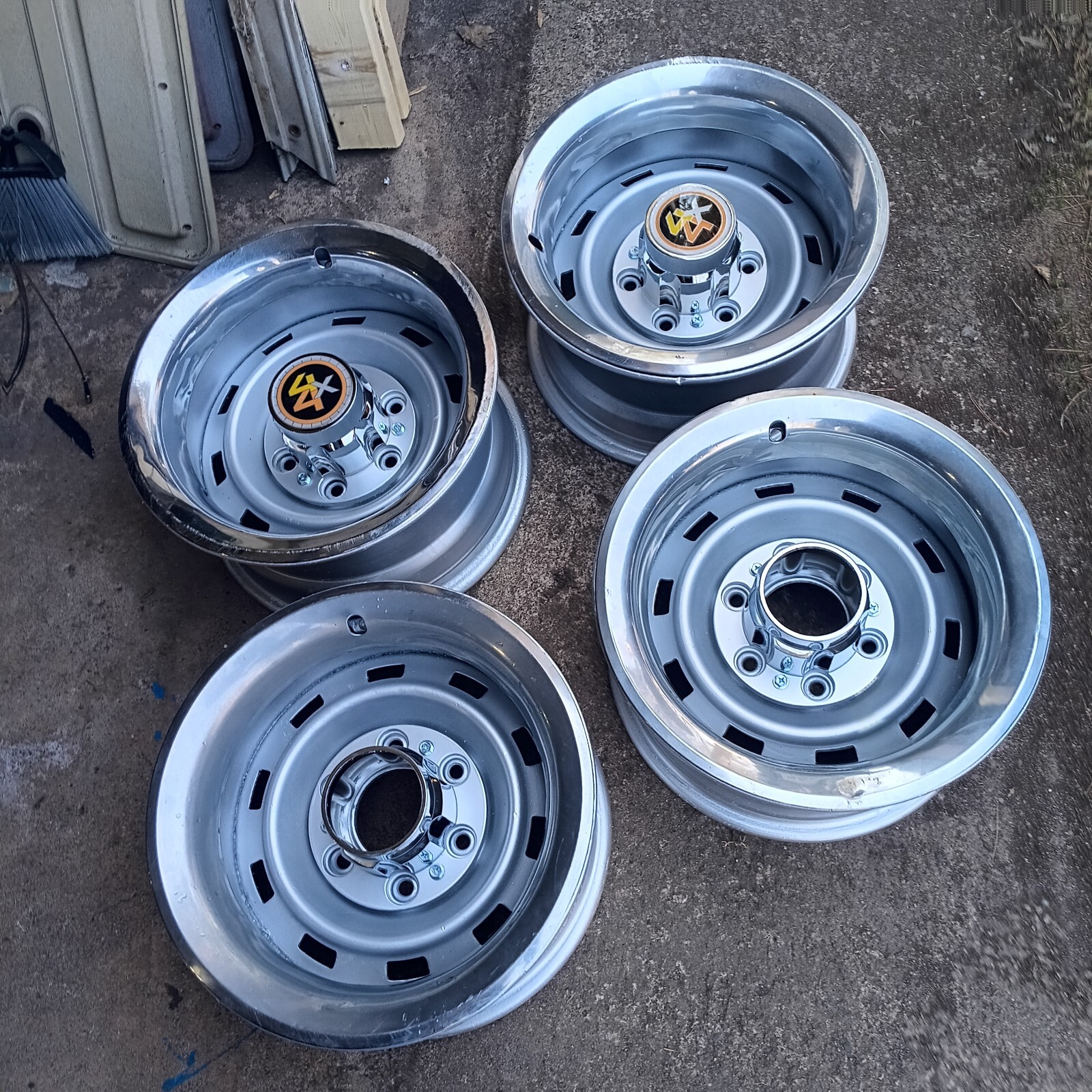 73-87 Chevy Truck Rally Wheels 15x8 4 Wheel Drive Sandblasted & Painted ...
