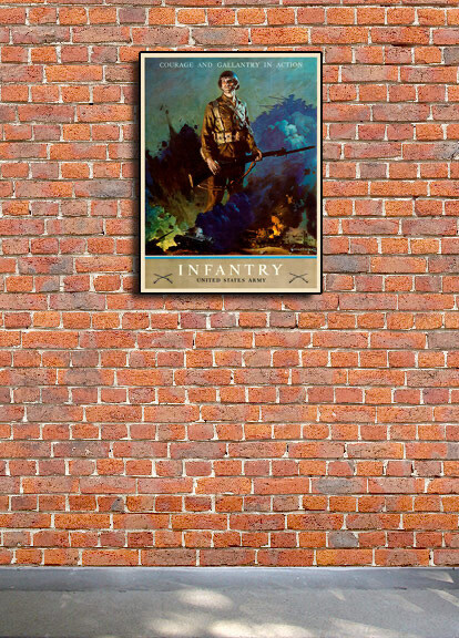 WW2 1943 "Courage and Gallantry in Action" US Army Infantry Poster ...