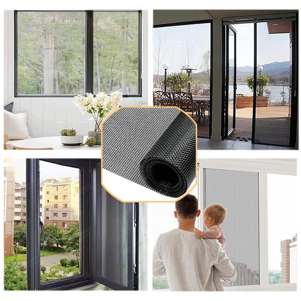 36IN*100FT Window Screen Mesh, Cuttable Fiberglass Roll Screens Door ...