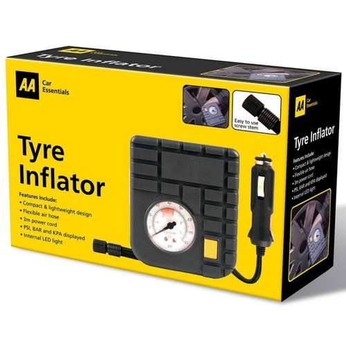 AA 12V Car Tyre Air Compressor Inflator LED Pump Pressure Gauge ...