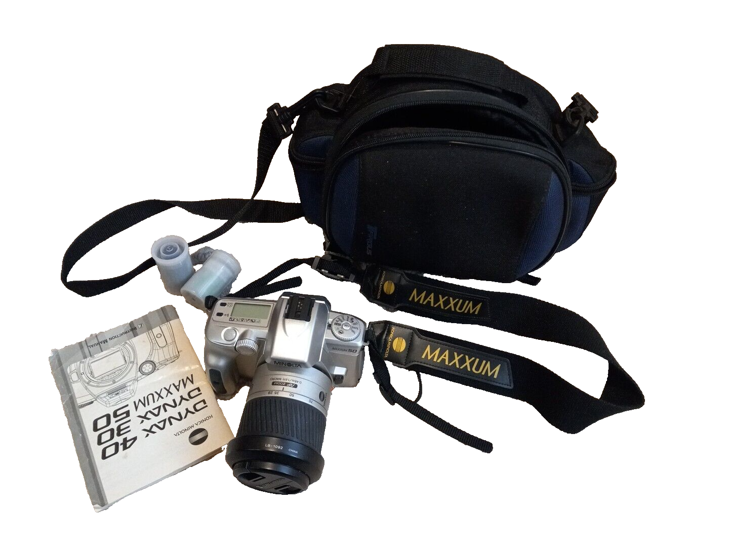 Minolta Maxxum 50 35mm Vintage Film Camera Silver w/28-100mm AF Zoom ...