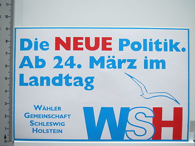 Aufkleber Sticker WSH - Wählergemeinschaft -Schleswig-Holstein ...