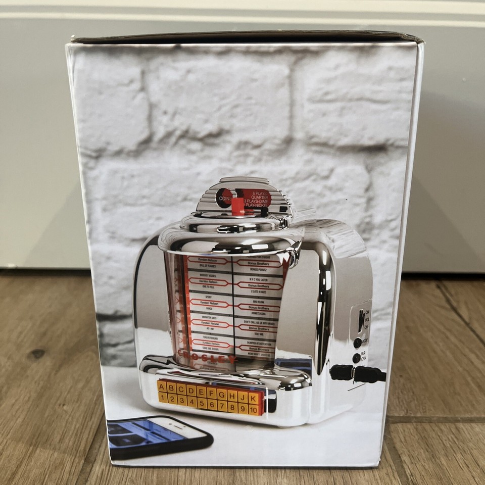 Crosley Diner Jukebox Tabletop Bluetooth Radio Chrome Plated CR1120A-SI ...