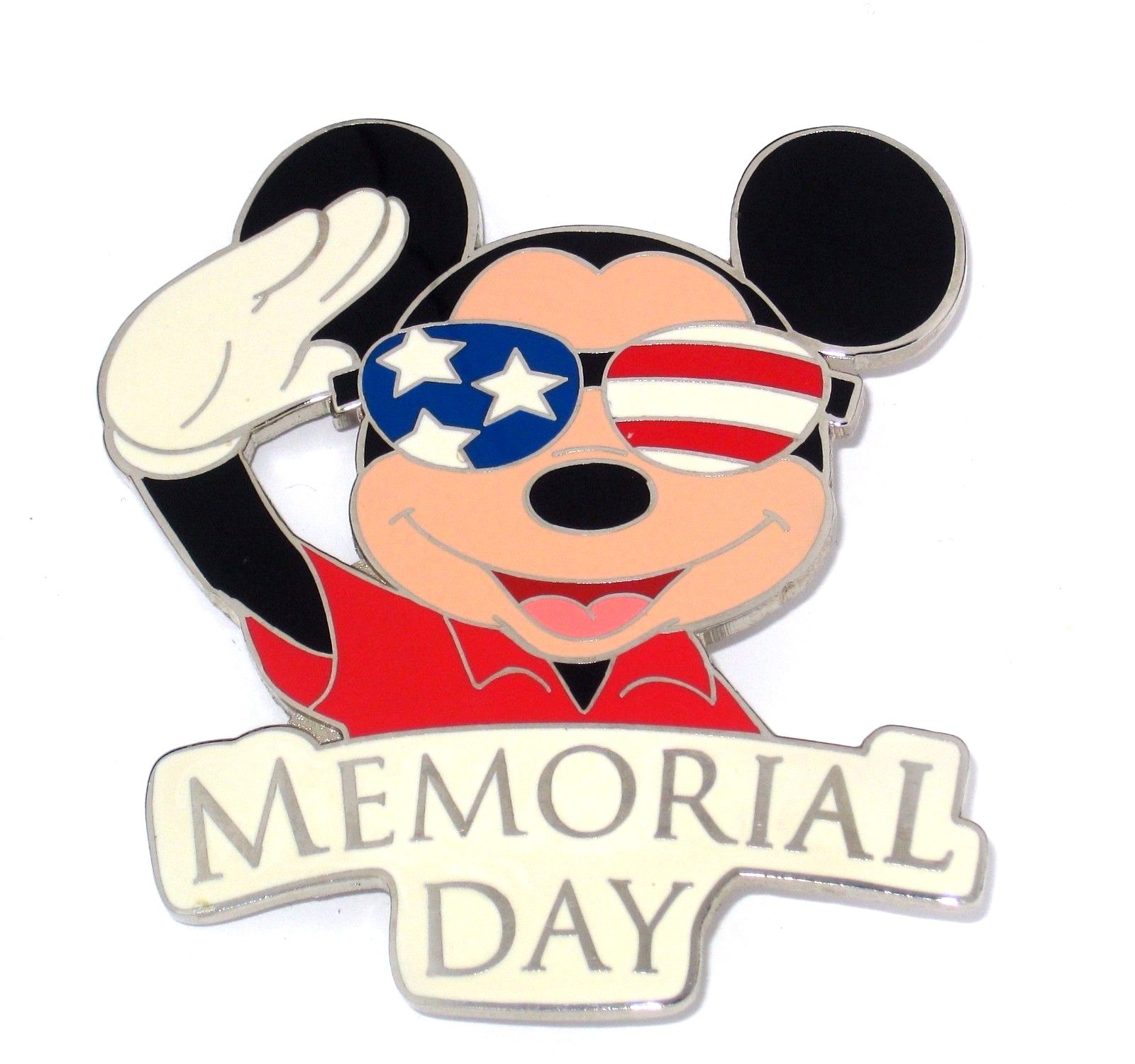 Mickey Salute LE 100 Disney Auction Pin Memorial Day US Flag Patriotic ...