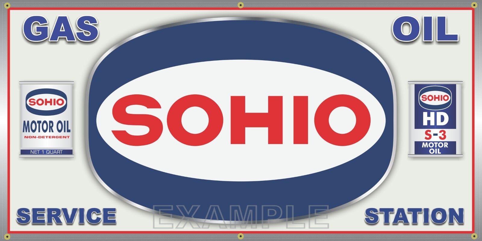 SOHIO GAS SERVICE STATION PUMPS COLLECTOR STYLE SIGN REMAKE BANNER SIZE ...