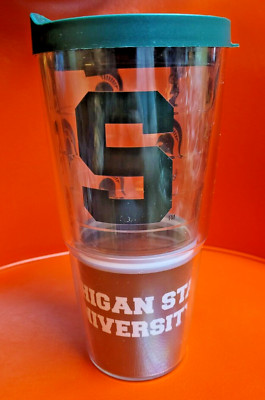 Michigan State Spartans Tervis Tumbler 24oz Logo Cup w/ Lid Sparty ...