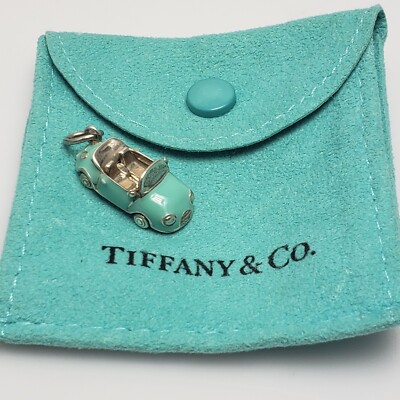 Tiffany & Co. Sterling Silver Blue Enamel Convertible Car Charm Pendant ...