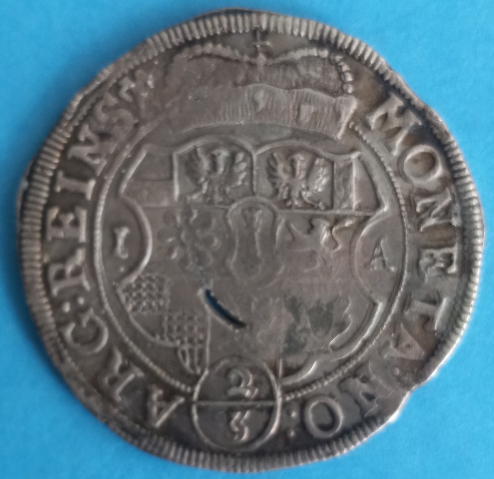 1676-IA Brandenburg Silver 2/3 Thaler Coin German States Friedrich ...