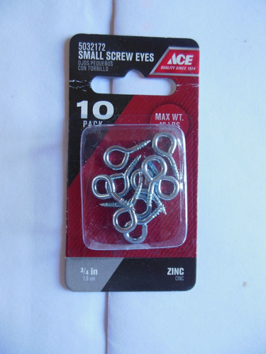 Ace Hardware / Zinc * Small Screw Eyes * 3/4 inch. * 10pcs. Free ...