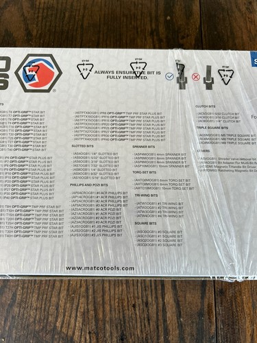 Matco Tools 112 Piece OPTI-GRIP Hex Star Slotted Phillips Bit Set ...
