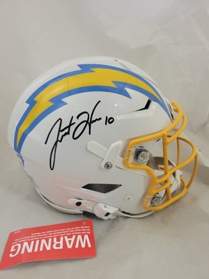 JUSTIN HERBERT SIGNED LOS ANGELES CHARGERS SPEEDFLEX HELMET FANATICS QR ...