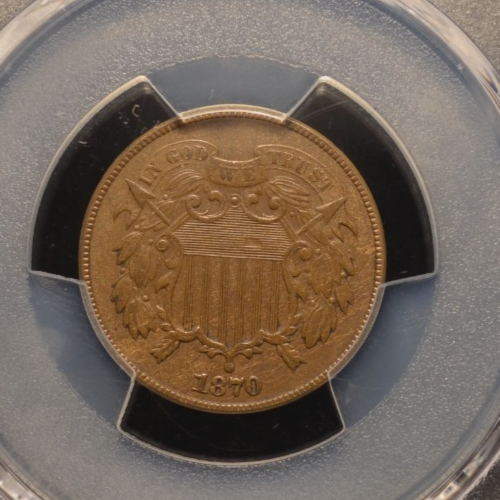 1870 TWO CENT PIECE PCGS CHOICE XF45 NICE EVEN MEDIUM MILK CHOCOLATE ...